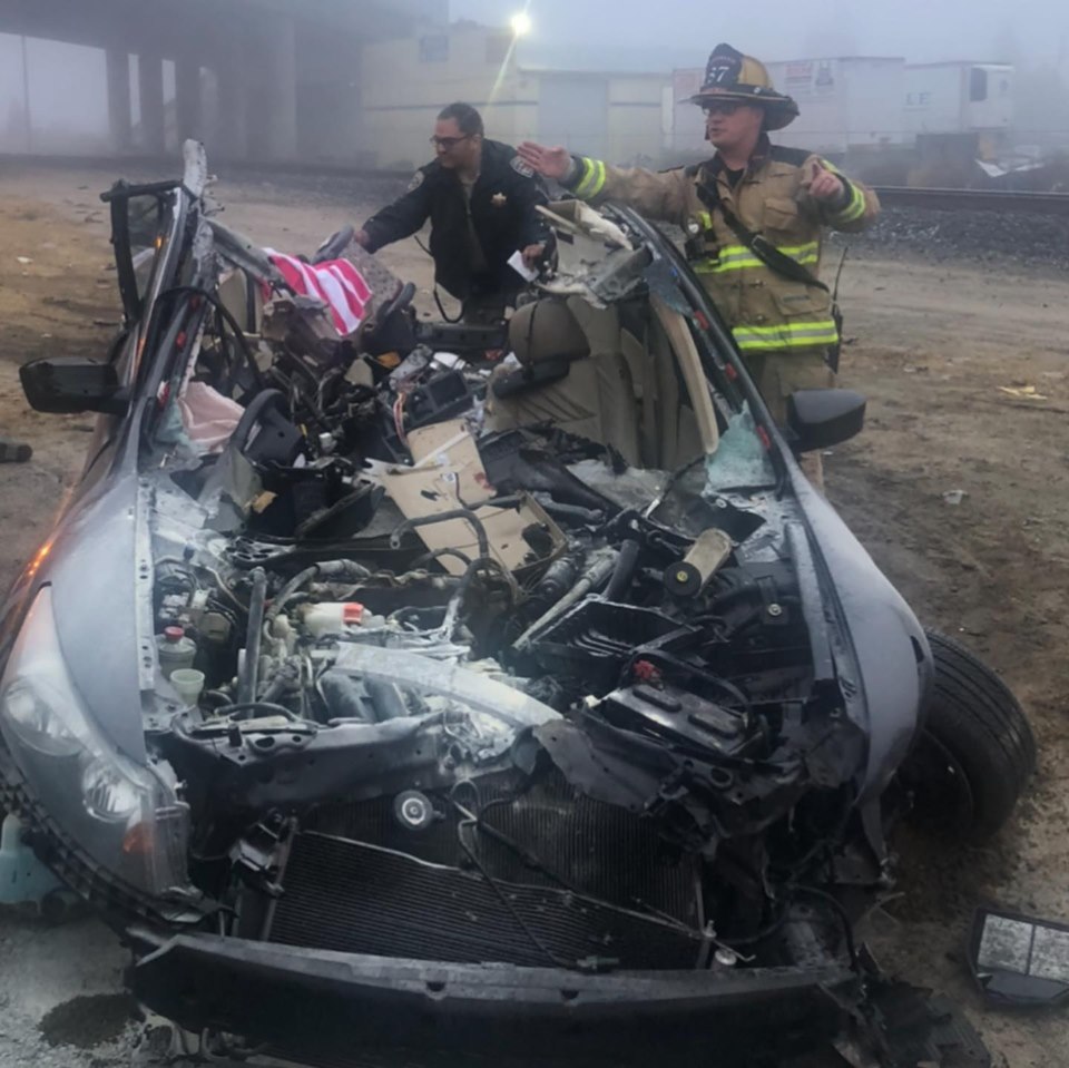 CHP photos of crashed car make it hard to believe driver survived