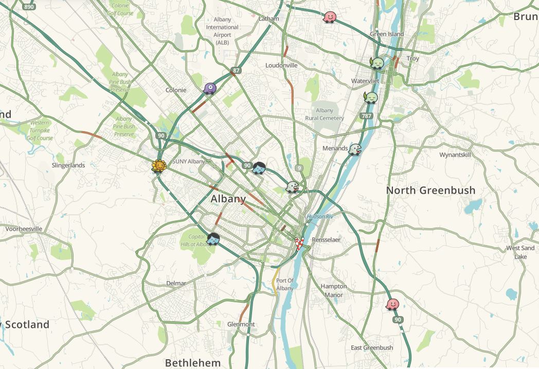 Live traffic map of Capital Region by Waze