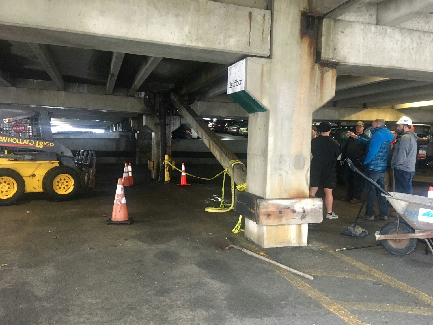 Beam falls inside Uncle Sam Parking Garage in Troy