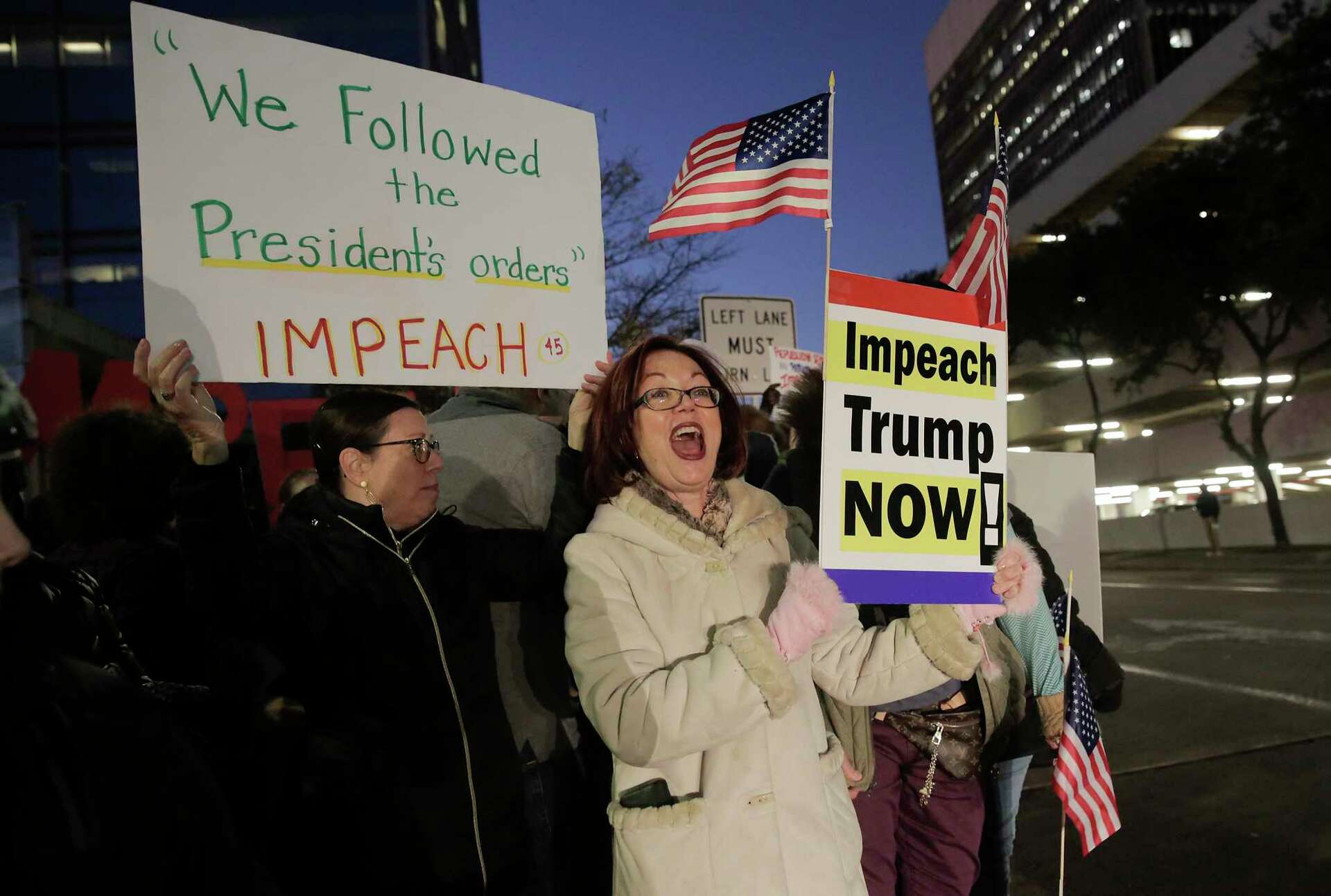 Modest but passionate turnout at pro-impeachment rallies