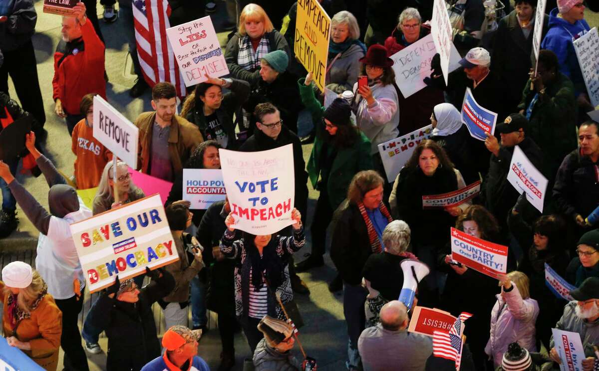 Modest but passionate turnout at pro-impeachment rallies