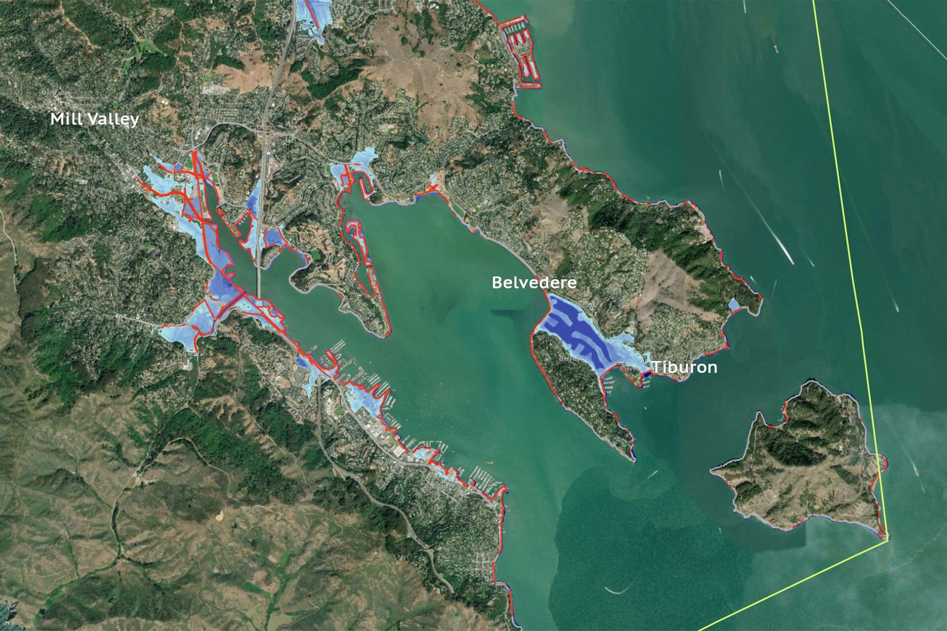 Map in new study shows impact of 4-foot sea-level rise on San Francisco ...