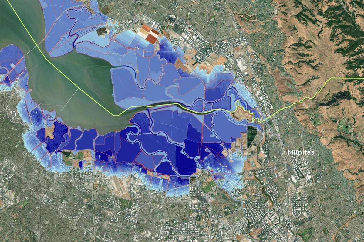 Map in new study shows impact of 4-foot sea-level rise on San Francisco ...