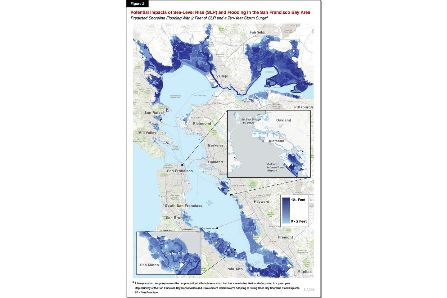 Map in new study shows impact of 4-foot sea-level rise on San Francisco ...
