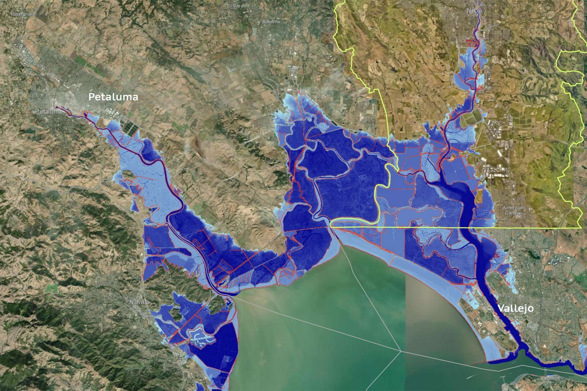 Map in new study shows impact of 4-foot sea-level rise on San Francisco ...
