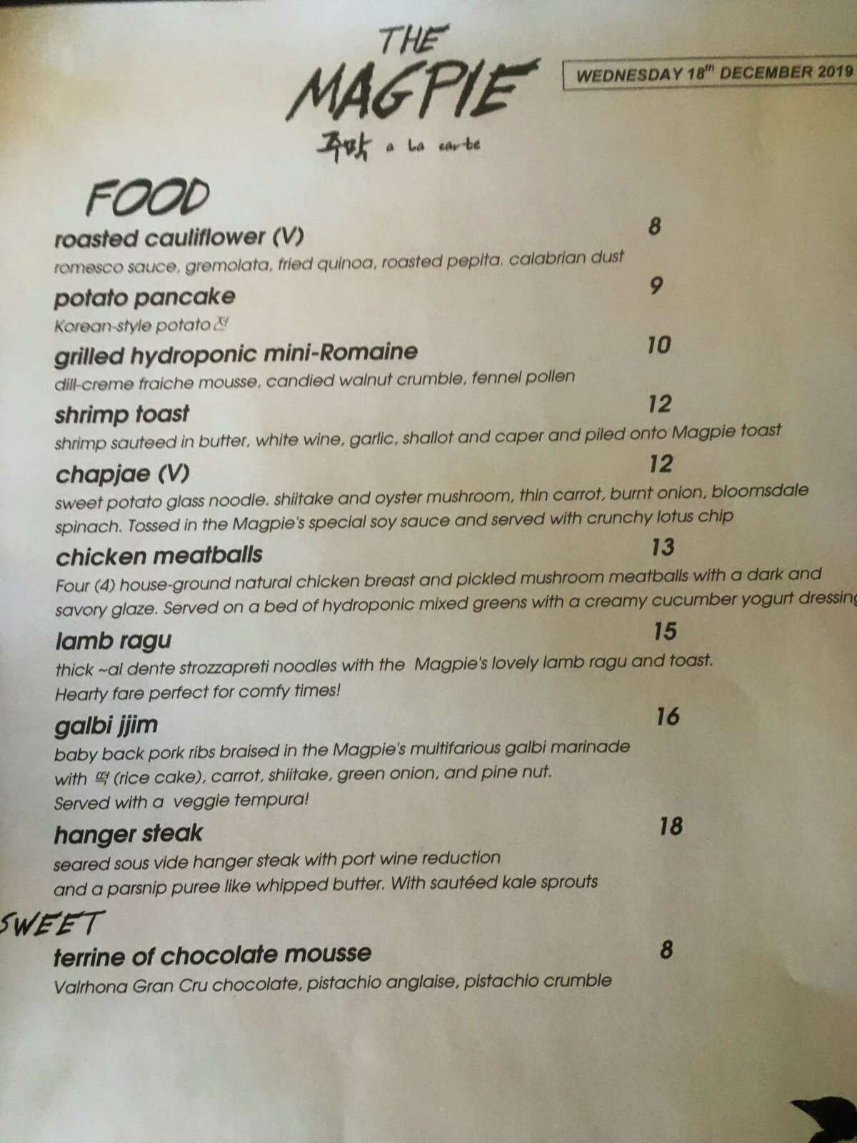 New restaurant The Magpie opens on near East Side with global menu ...