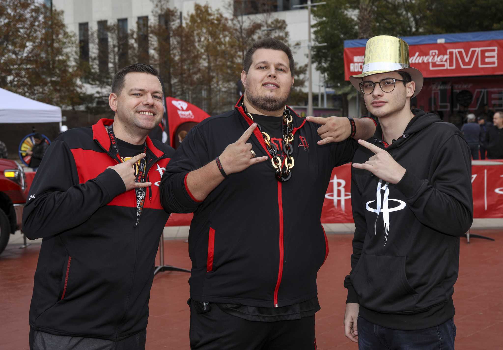 Rockets fans dress up for New Year's Eve game against Nuggets