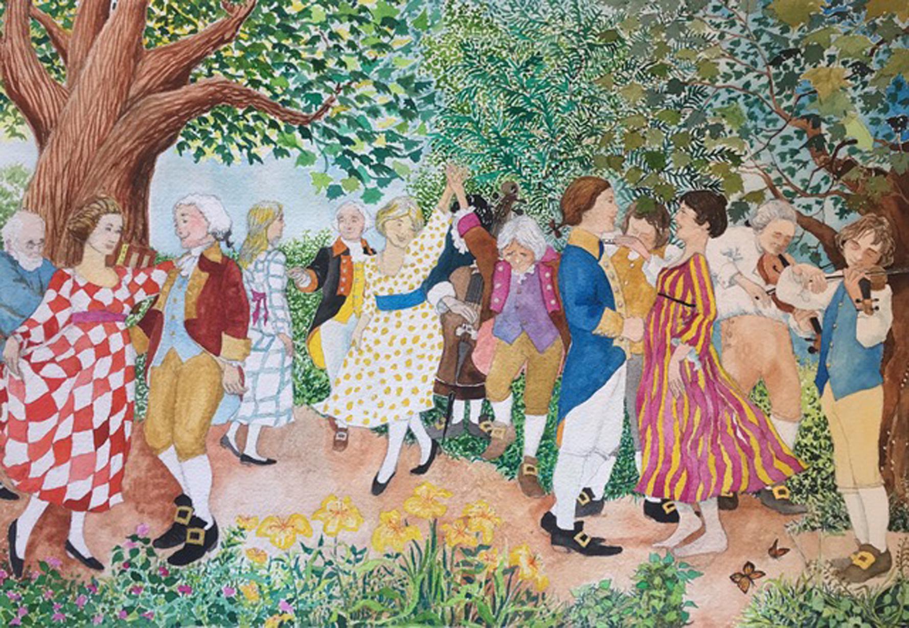 Watercolors on display at Minor Memorial Library in Roxbury