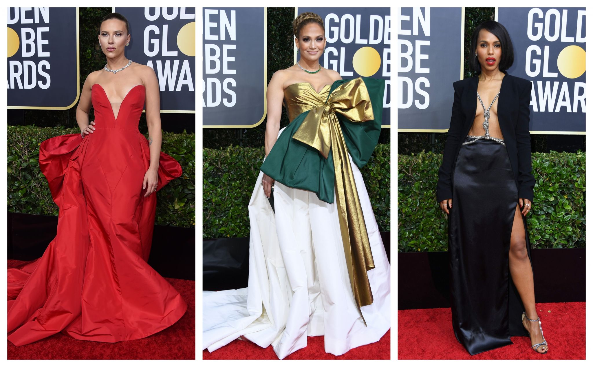Daring décolletage, beautiful bobs mark the Golden Globes’ red carpet