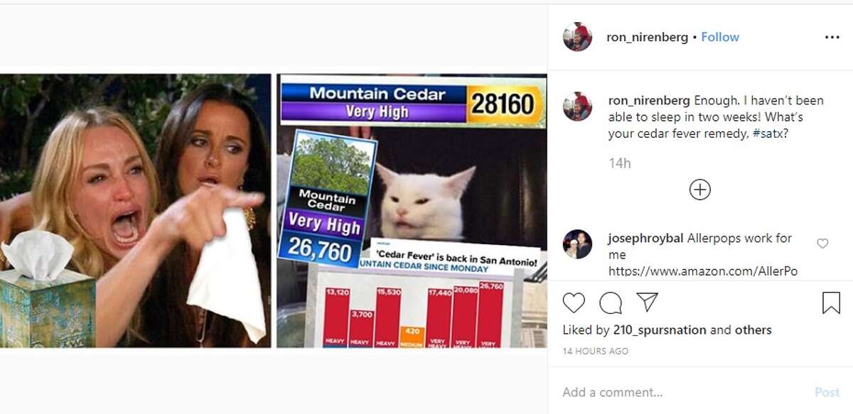 San Antonio Mayor Ron Nirenberg is over Cedar Fever — and posted a fire ...