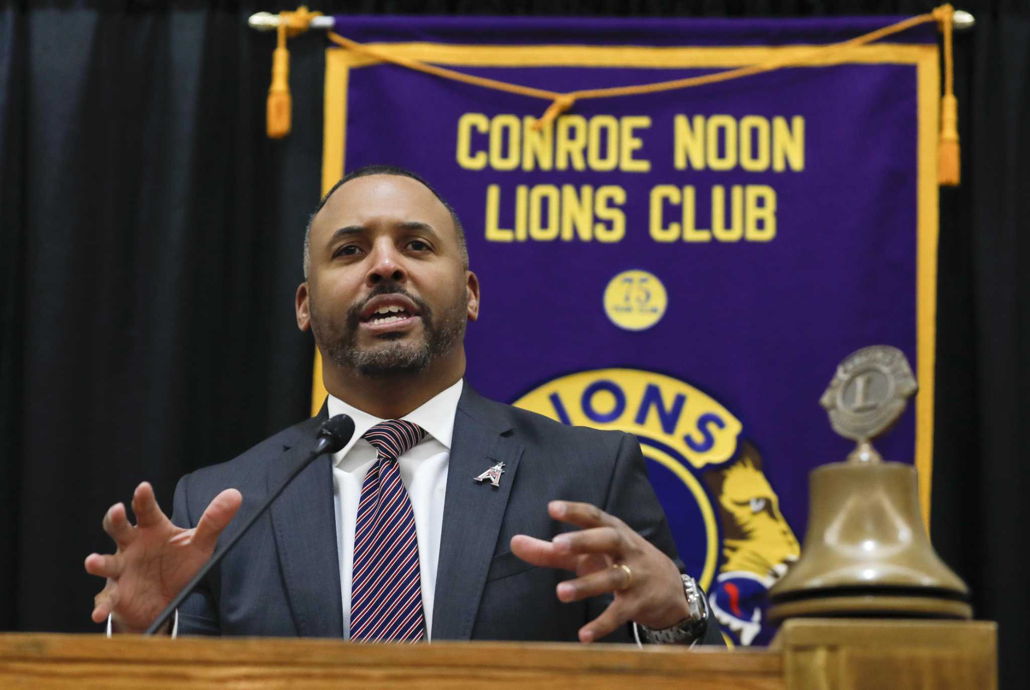 Conroe Noon Lions: CNLC welcomes Houston Roughnecks XFL president