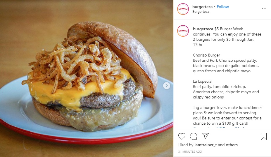 Deal of the Day: Burgerteca offering $5 specialty burgers this week
