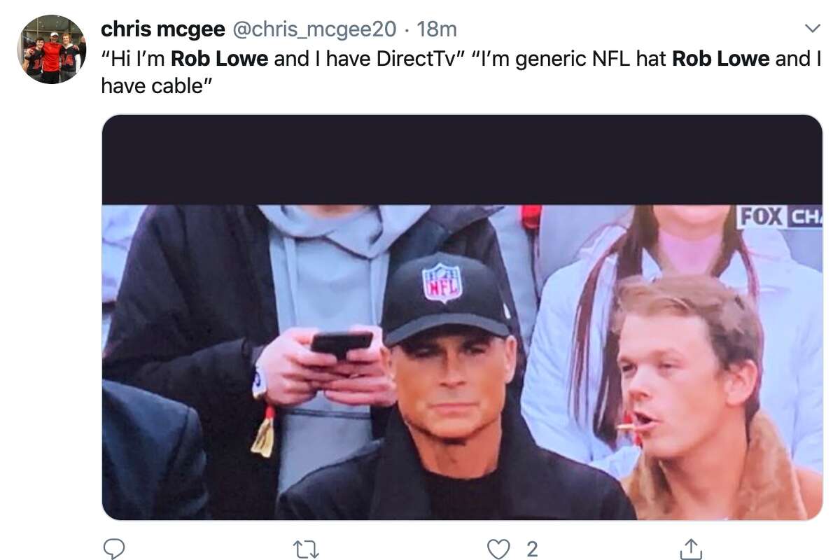 Twitter has a field day with Rob Lowe in a generic NFL logo hat at ...