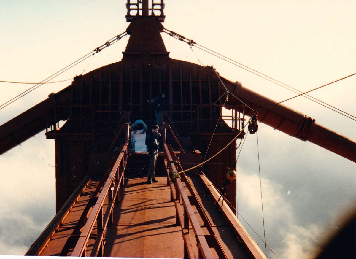 In 1985, two guys climbed to the top of the Golden Gate Bridge and hung ...