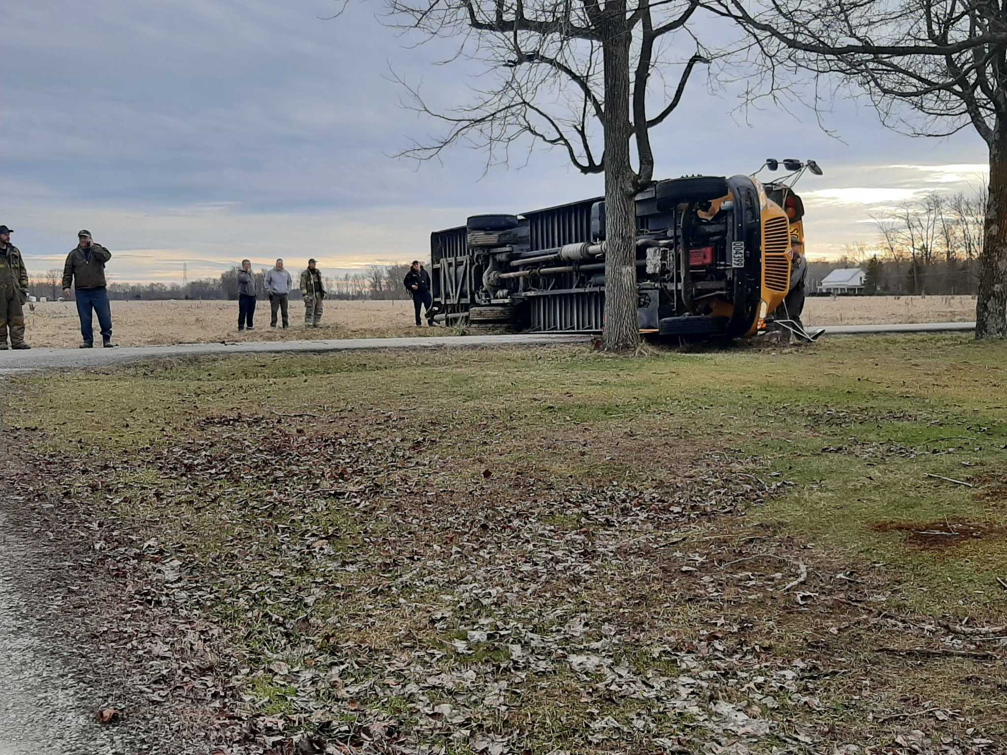 Surveillance camera captures school bus crash that injured 2 students