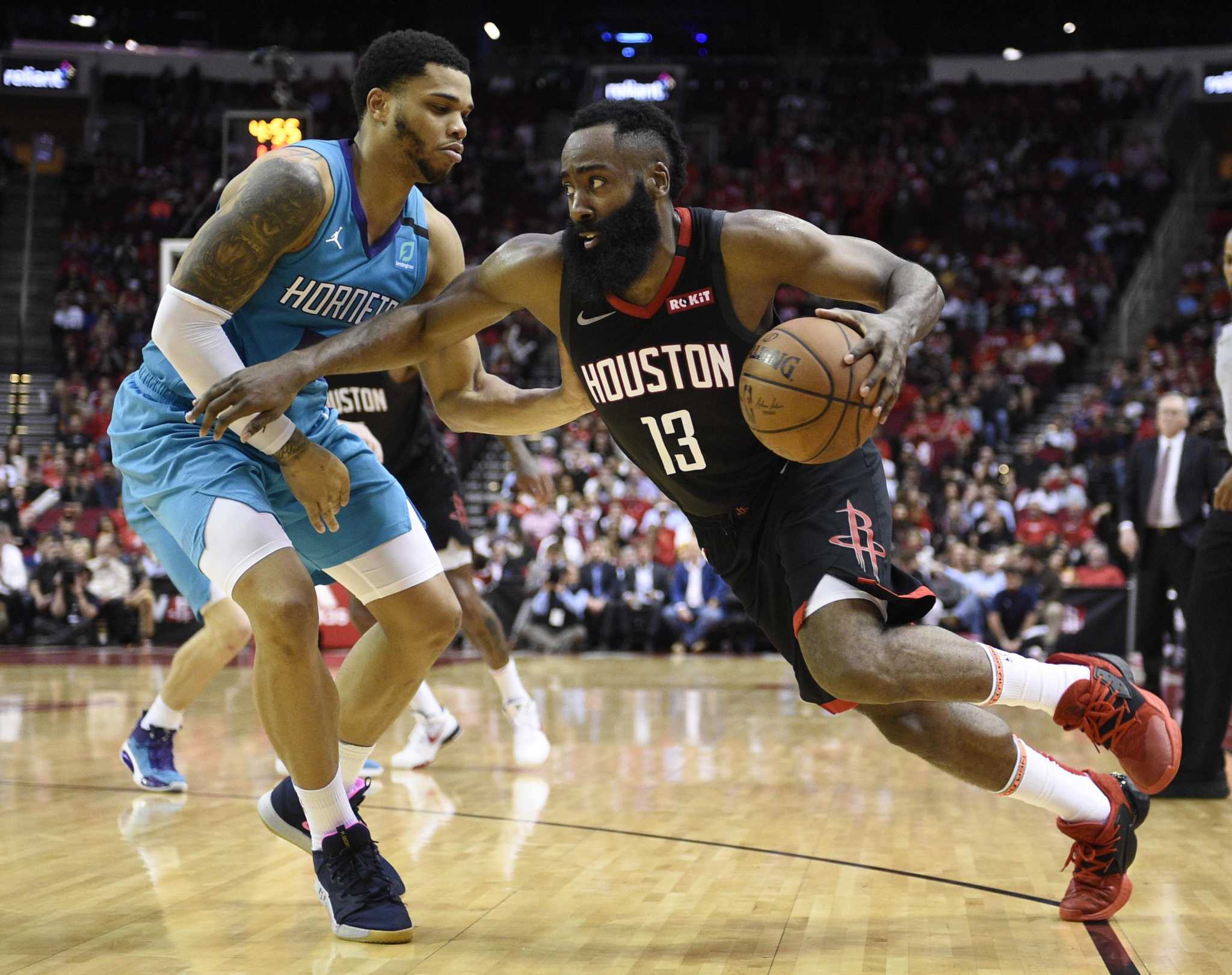 James Harden scores 40 as slow-starting Rockets surge to victory over ...