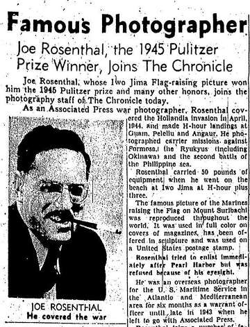 Joe Rosenthal: The photographer behind World War II’s most iconic photo ...