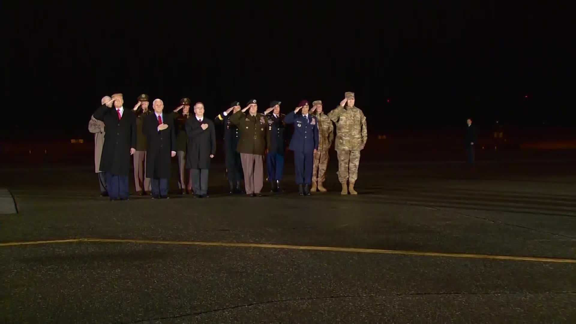 President Trump, Vice President Pence attend ceremony for two soldiers ...
