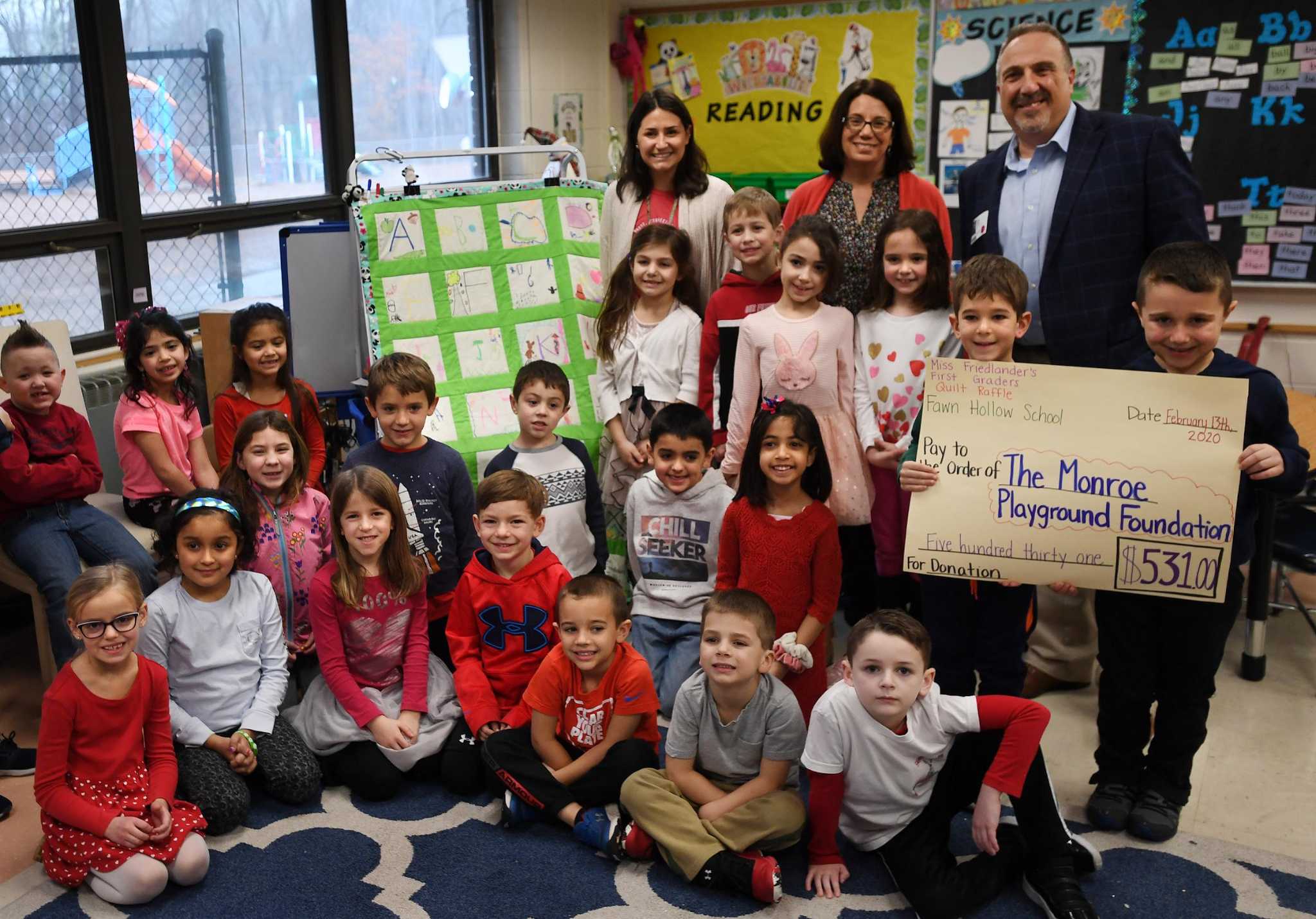 Monroe first-graders raise money to help build new playground in town