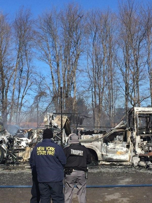 Cause still being sought in massive Livingston bus company fire