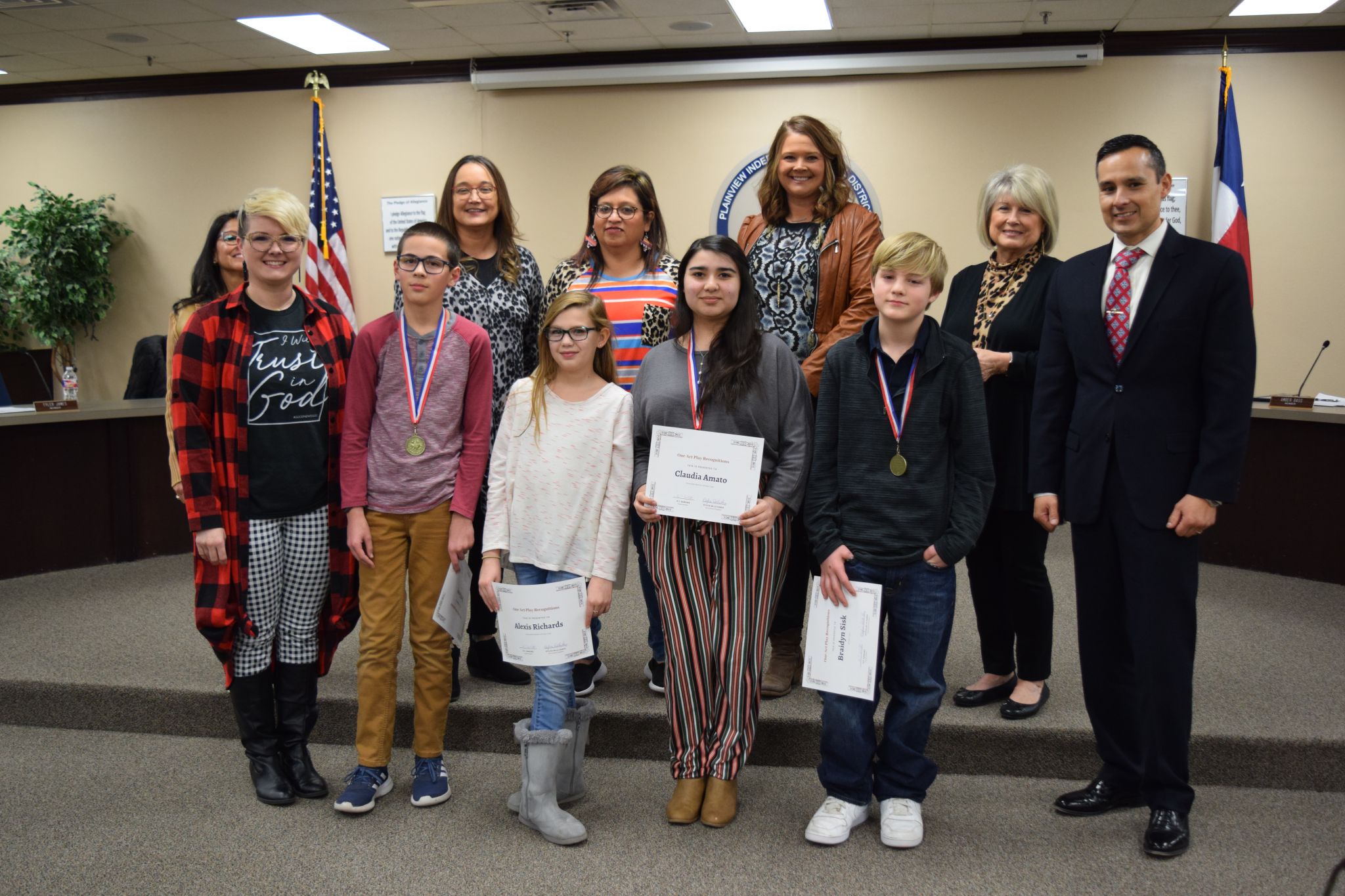 Middle School OAP participants recognized during Thursday Plainview ISD ...