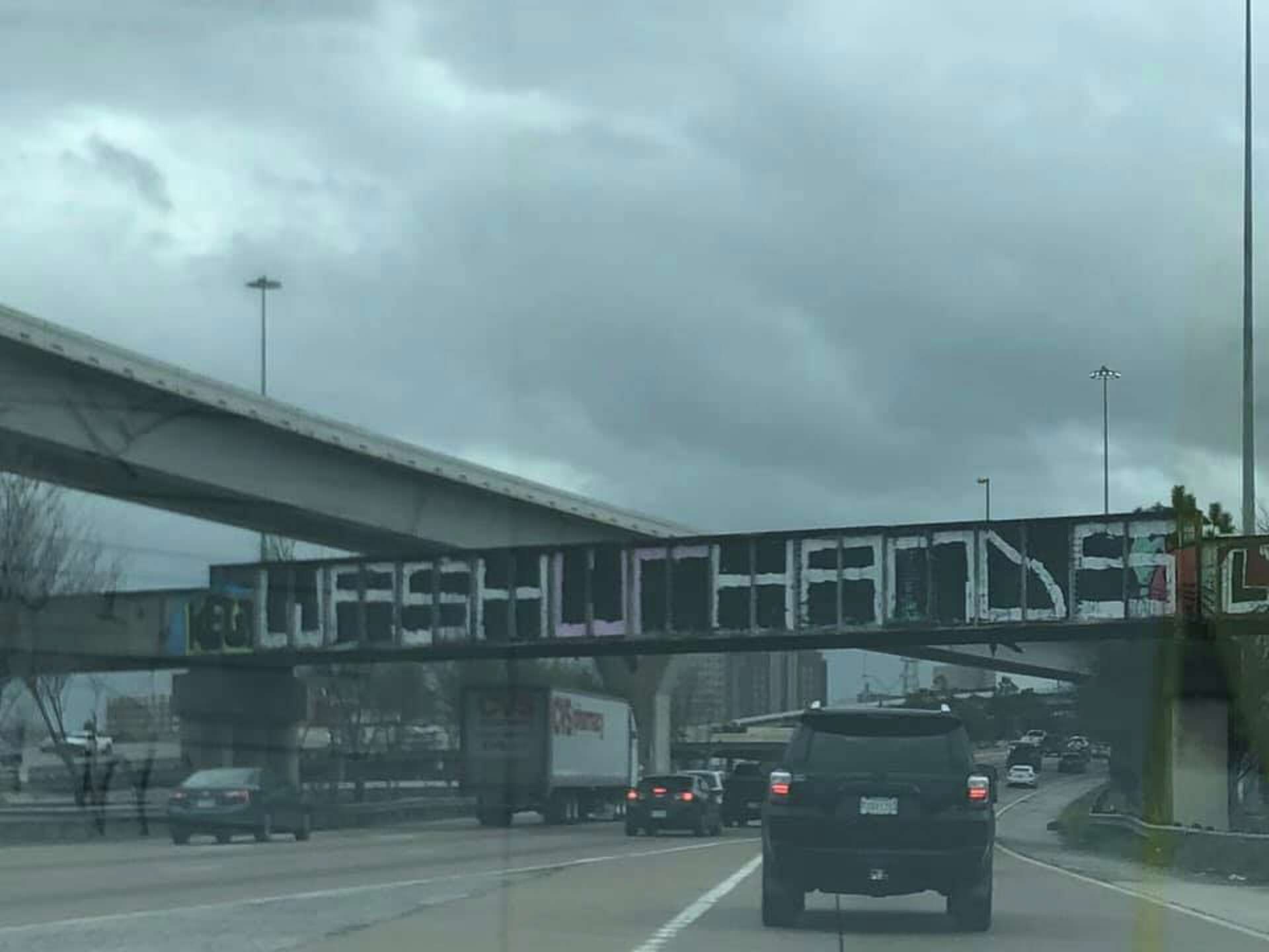 Iconic 'Be Someone' graffiti replaced with 'Wash Ur Hands' on bridge ...