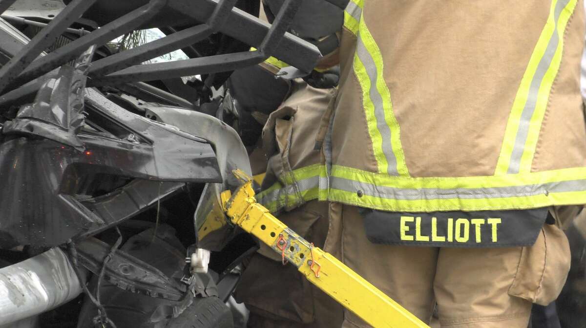 Driver critical after guardrail impales car along North Freeway