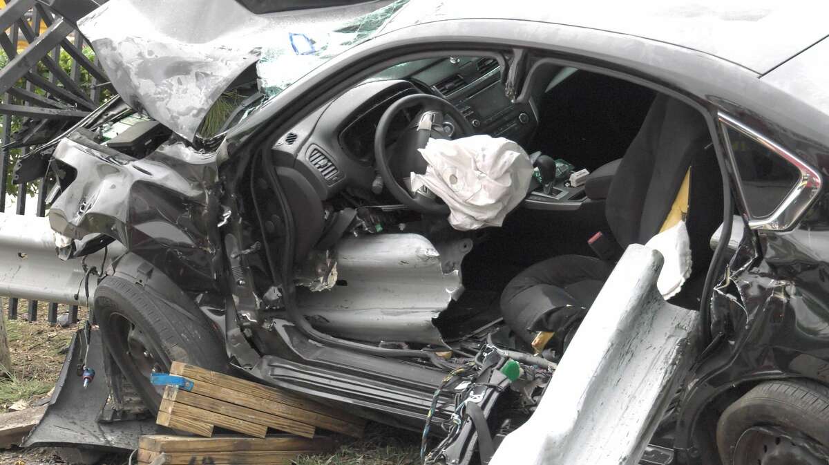 Driver critical after guardrail impales car along North Freeway