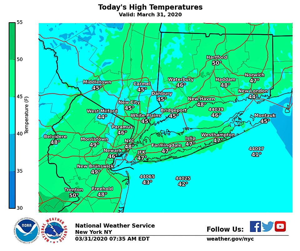 A warm March ending with cool temperatures across CT