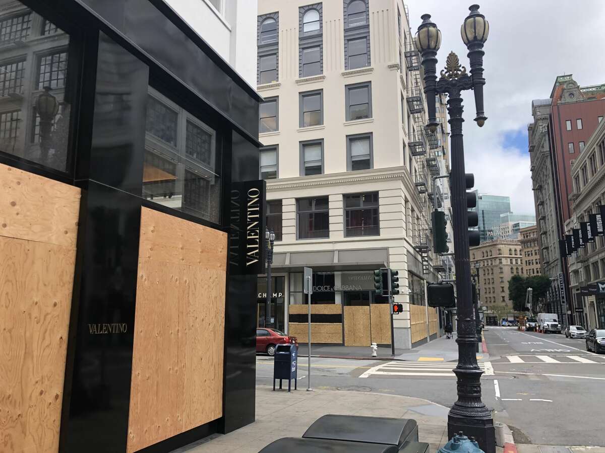 See the boarded-up designer storefronts in San Francisco's Union Square