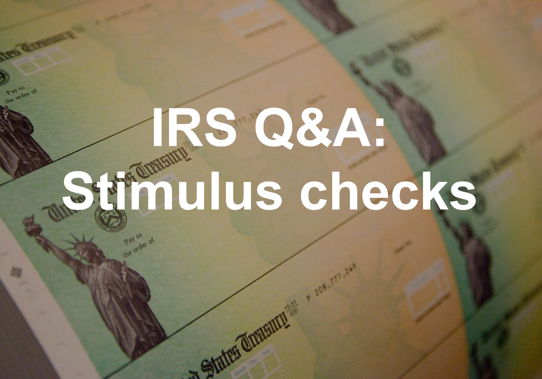 IRS: Stimulus checks to come in next three weeks