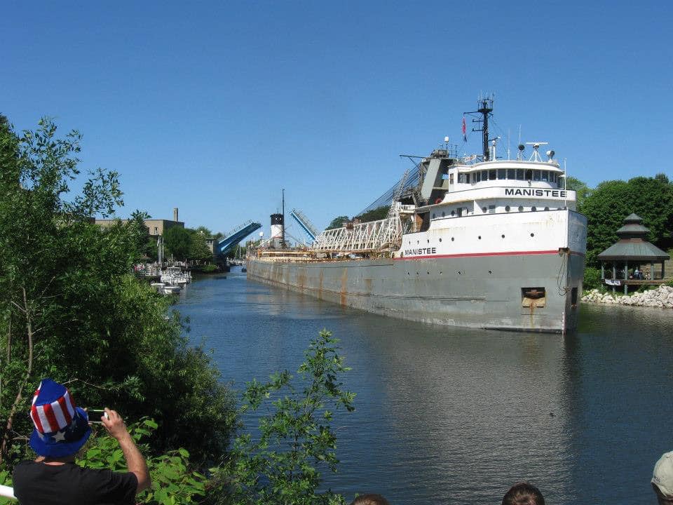 Readers share photos of freighters coming into Manistee River Channel