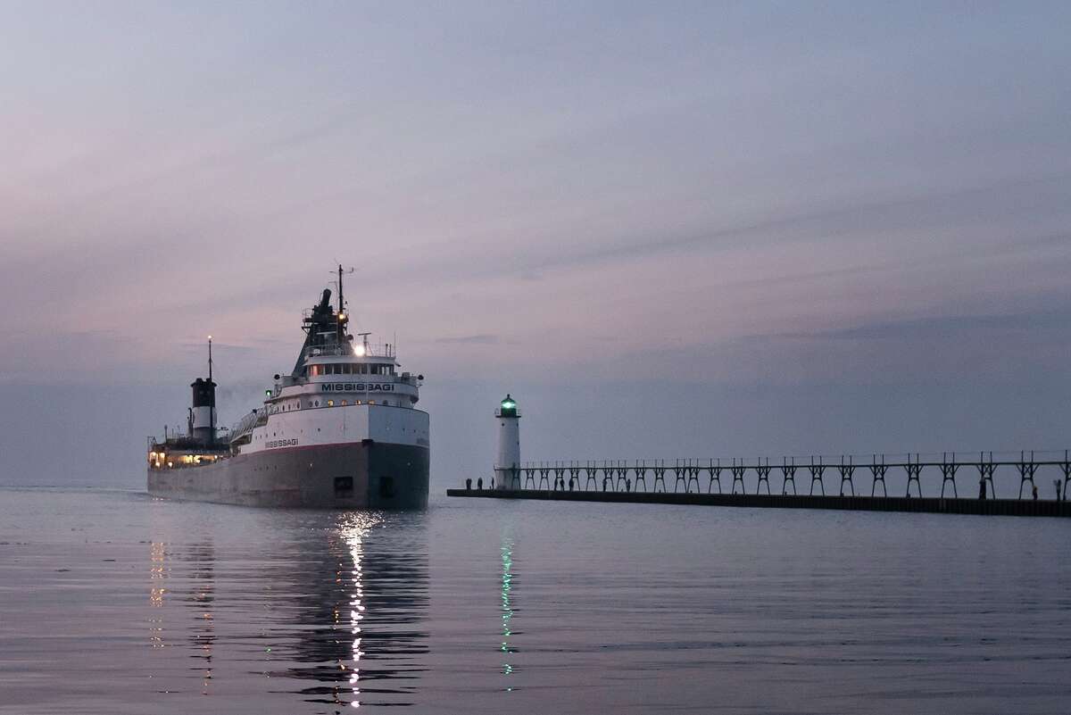 Readers share photos of freighters coming into Manistee River Channel