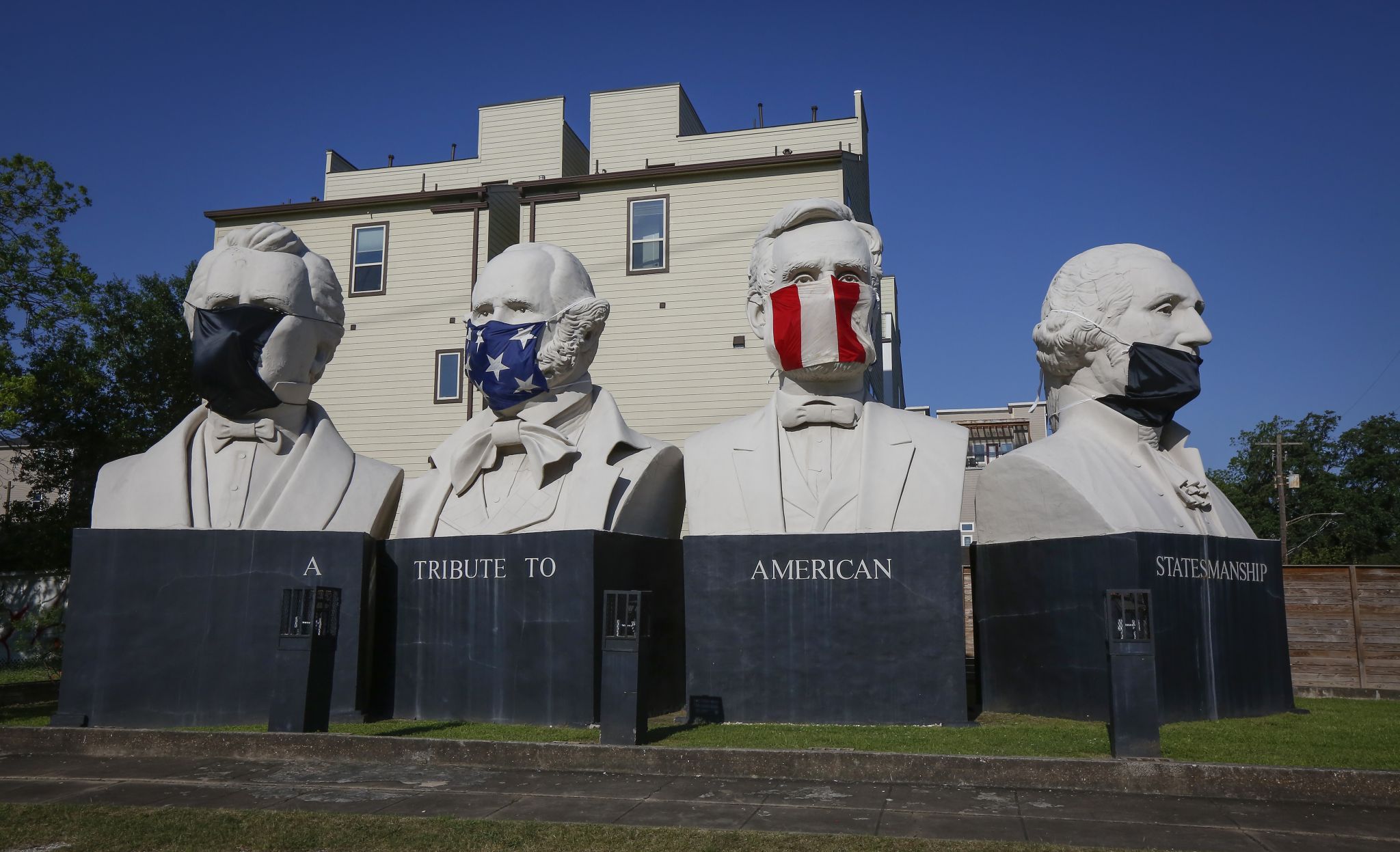 Houston's iconic Mount Rush Hour has a new pandemic-related twist