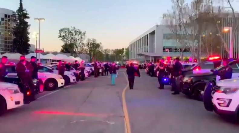 Police applause, cruiser lights greet South Bay medical health workers ...
