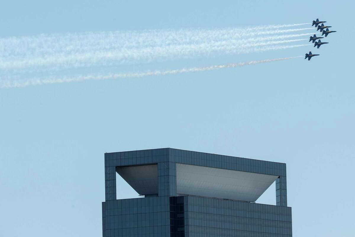 Blue Angels jet through Houston for COVID-19 frontline workers