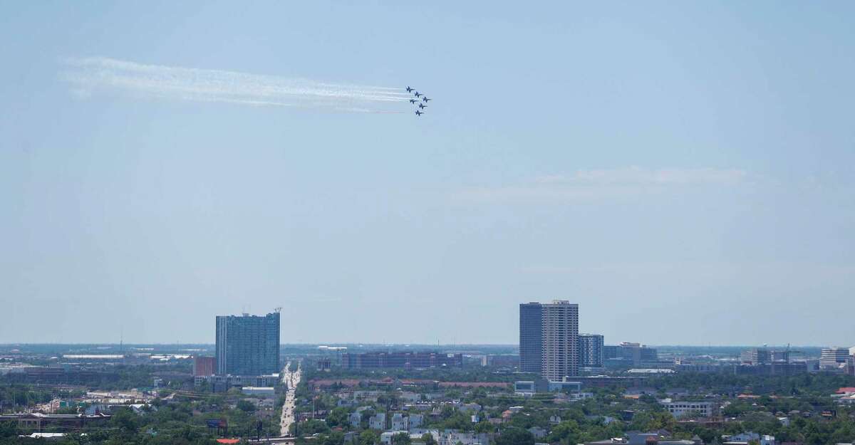 Blue Angels jet through Houston for COVID-19 frontline workers