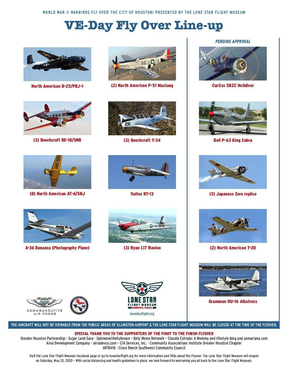 Epic Flyover: Vintage WWII Warbirds took to the sky over Houston Sunday