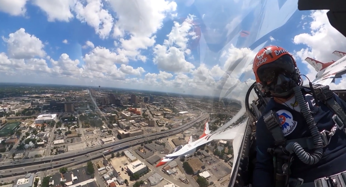 WATCH: Cockpit video shows Thunderbirds soaring over downtown San Antonio