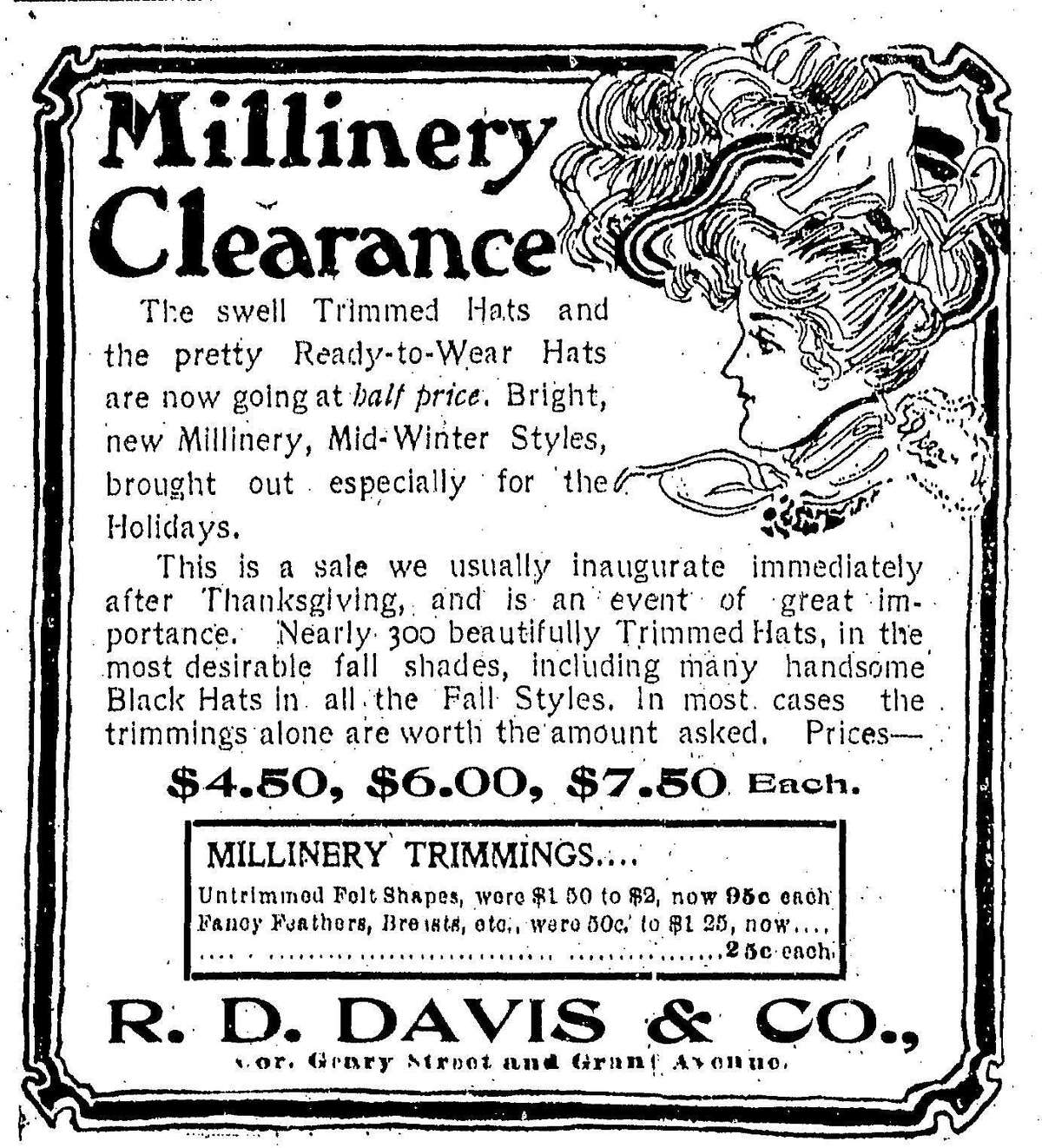 Century-old Chronicle ads: I. Magnin, Folgers Coffee, Levi Strauss and more