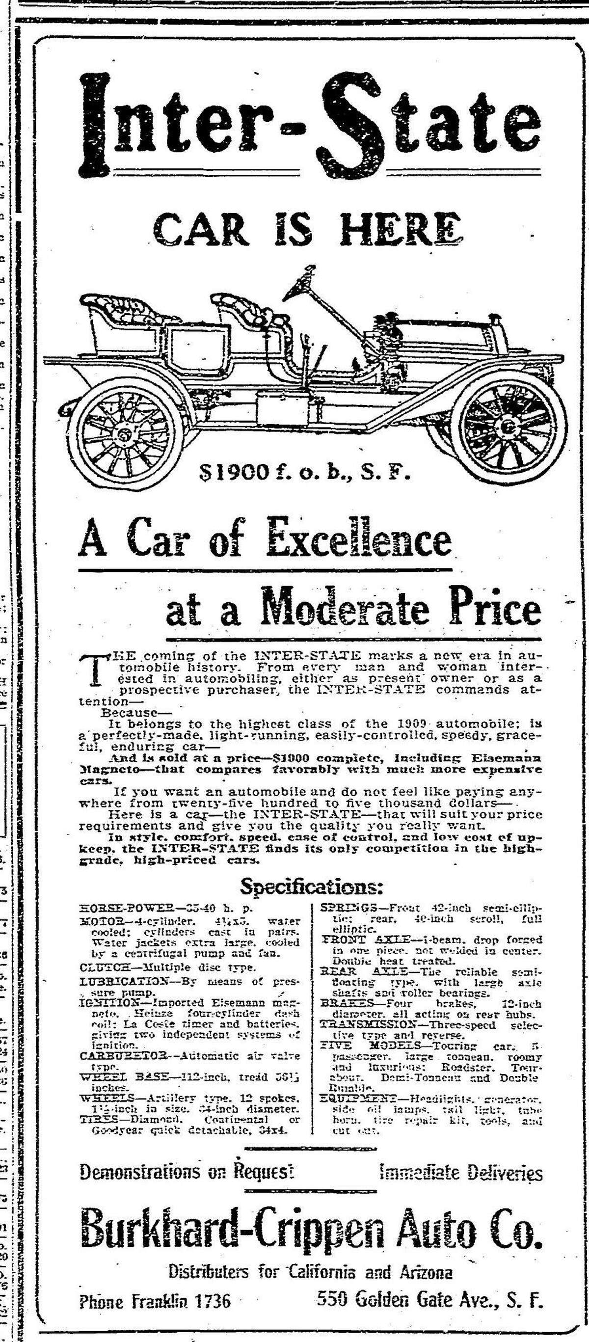 Century-old Chronicle ads: I. Magnin, Folgers Coffee, Levi Strauss and more