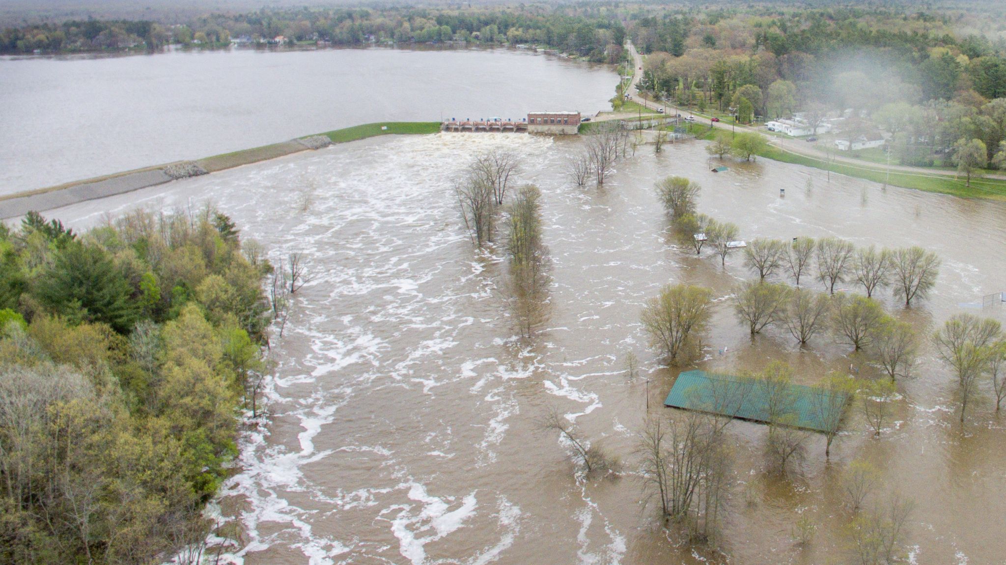 Aerial photos show flooding in Sanford Tuesday morning