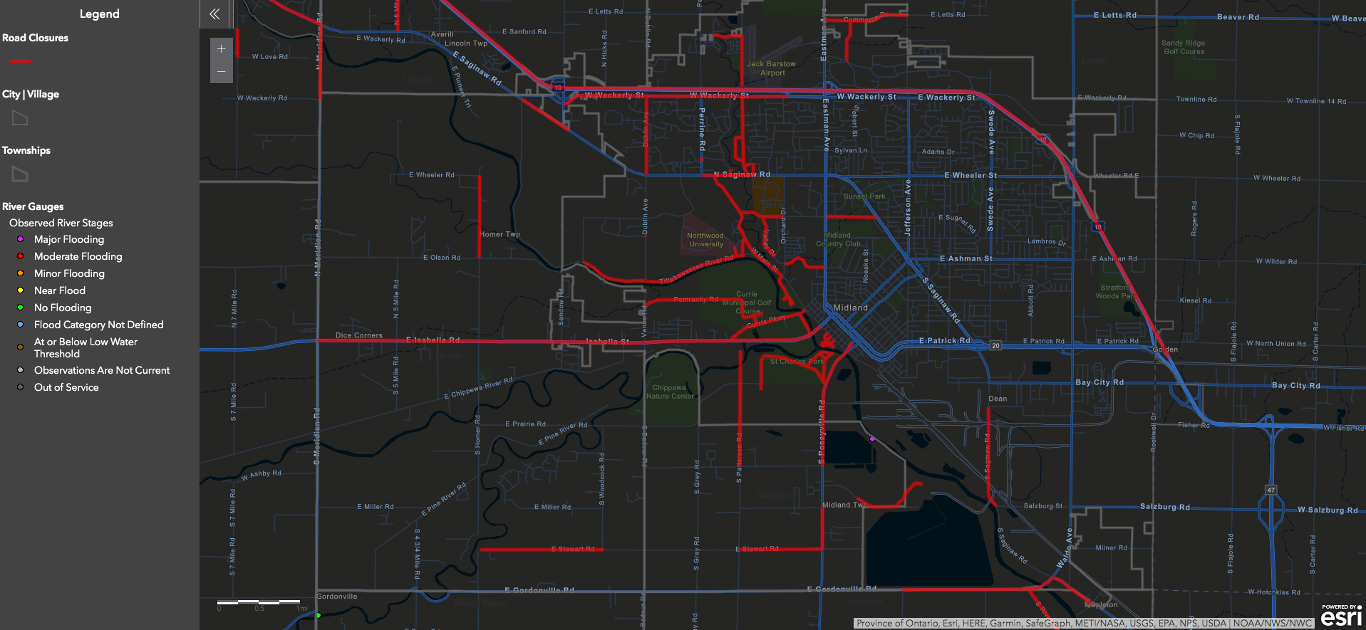 Maps: Find a route around Midland County road closures