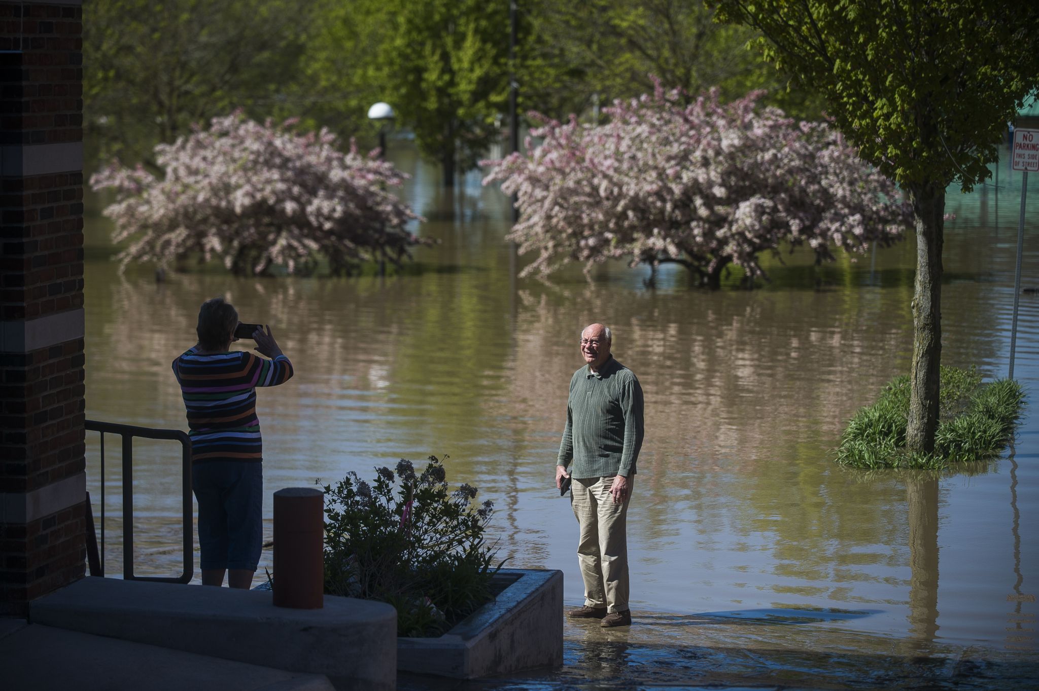 Downtown Midland flood level, Thursday morning - May 21, 2020