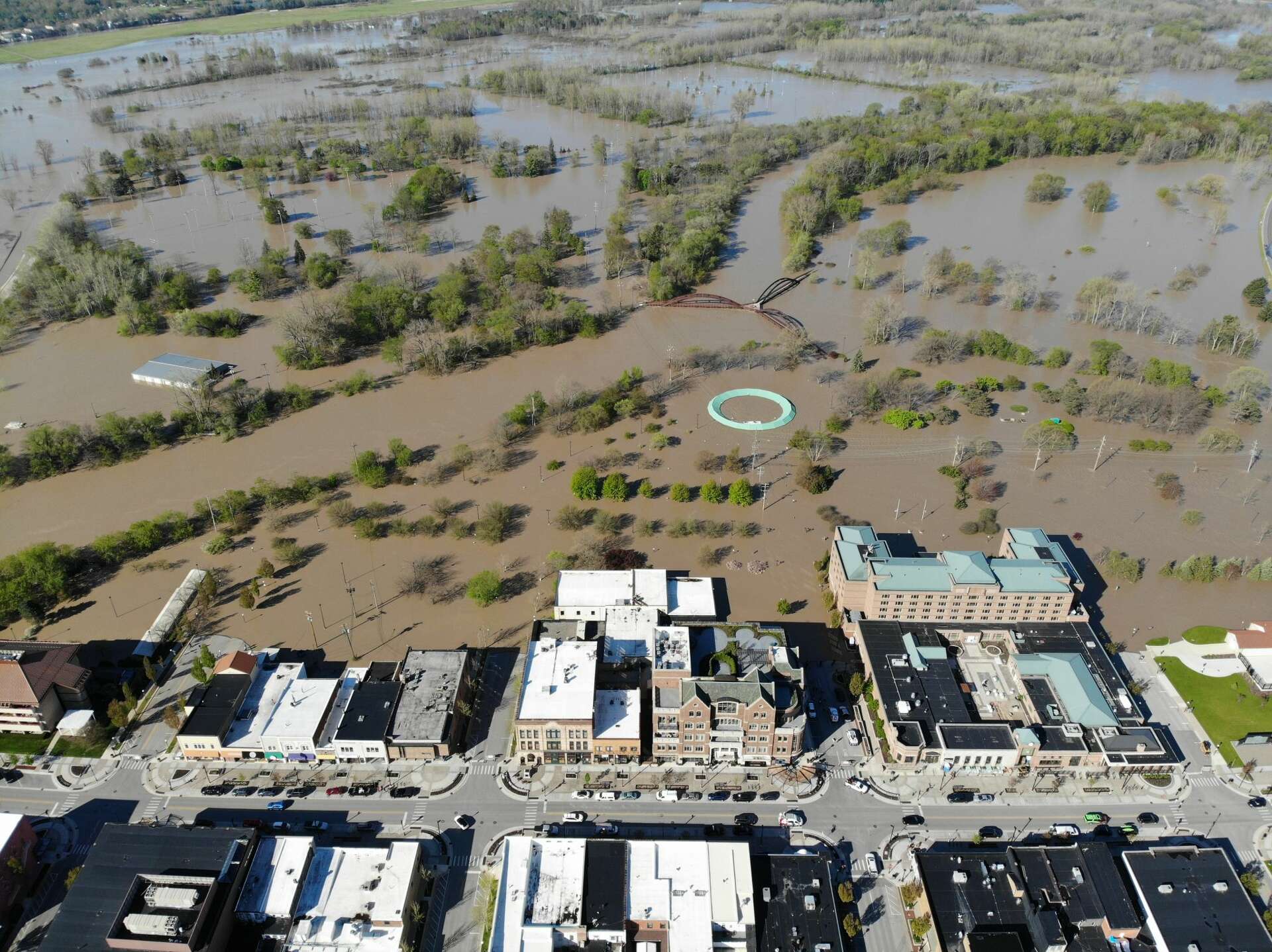 Aerial photos of Midland flooding 2 p.m. Wednesday