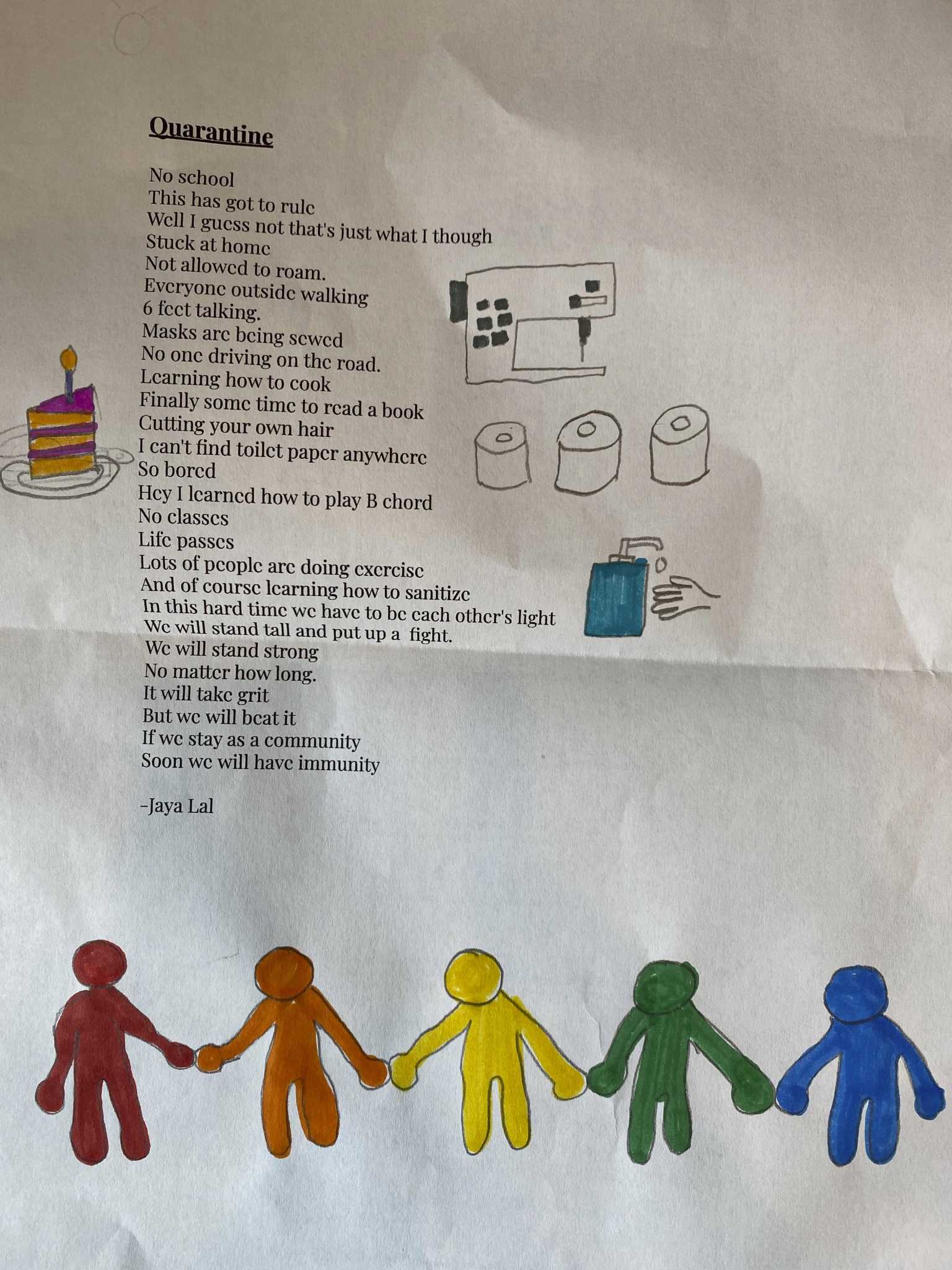 Letters: A fifth grader’s poem about Quarantine