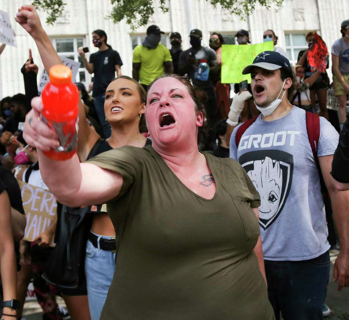 Houston rally over George Floyd’s death leads to damage, injuries