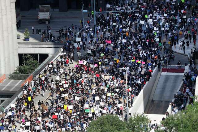 Aerial photos show scale of George Floyd rally turnout in Houston