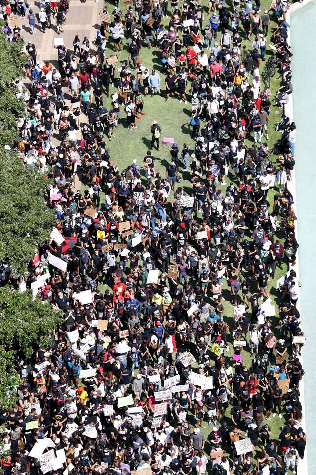 Aerial photos show scale of George Floyd rally turnout in Houston