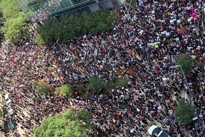 Aerial photos show scale of George Floyd rally turnout in Houston